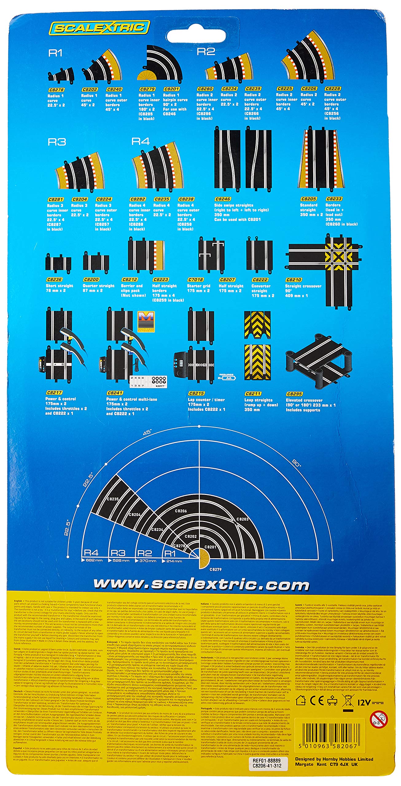 Scalextric C8206 Track Radius - 45 Degrees Curve