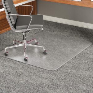 deflecto 45 by 53-inch execumat studded beveled chair mat for high pile carpet, clear