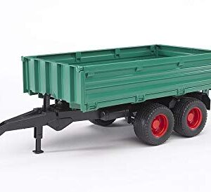 Bruder Toys - Agriculture Realistic Tandemaxle Tipping Trailer with Removeable Top and Compatible with Some Bruder Tractors - Ages 3+