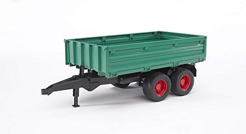 Bruder Toys - Agriculture Realistic Tandemaxle Tipping Trailer with Removeable Top and Compatible with Some Bruder Tractors - Ages 3+