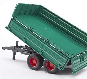 Bruder Toys - Agriculture Realistic Tandemaxle Tipping Trailer with Removeable Top and Compatible with Some Bruder Tractors - Ages 3+