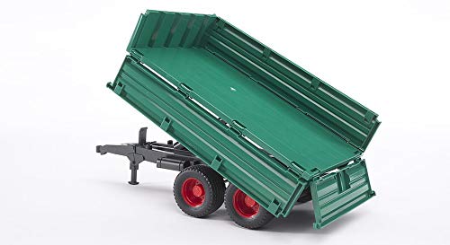 Bruder Toys - Agriculture Realistic Tandemaxle Tipping Trailer with Removeable Top and Compatible with Some Bruder Tractors - Ages 3+