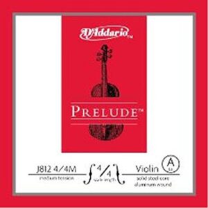 D'Addario Prelude Violin Single D String, 4/4 Scale, Medium Tension - J812 4/4M - Solid Steel Core, Warm Tone, Economical and Durable – Educator’s Choice for Student Strings