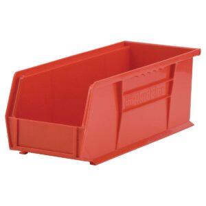 akro-mils 30234 akrobins plastic storage bins, space-saving stackable bins, garage organization bins, pantry organization, craft storage, 15-inch x 5-inch x 5-inch, red, 12-pack