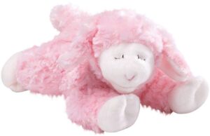 baby gund winky lamb plush stuffed animal rattle, pink, 7"