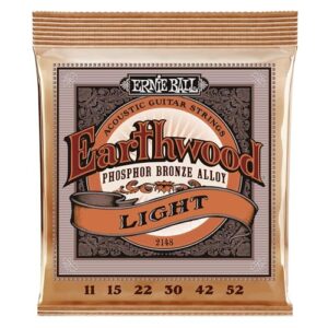 ernie ball earthwood light phosphor bronze acoustic guitar strings, 11-52 gauge (p02148)