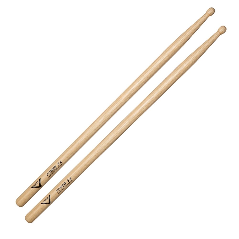 Vater Power 5A Wood Tip Hickory Drum Sticks, Pair