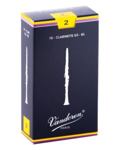 vandoren cr102 bb clarinet traditional reeds strength 2; box of 10