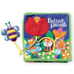 manhattan toy soft activity book with tethered toy, buzzing through