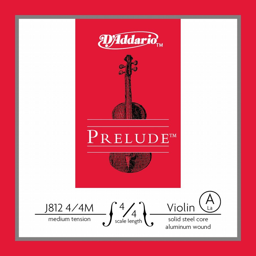 D'Addario Prelude Violin Single D String, 4/4 Scale, Medium Tension - J812 4/4M - Solid Steel Core, Warm Tone, Economical and Durable – Educator’s Choice for Student Strings