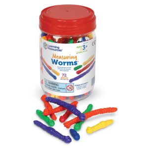 learning resources measuring worms - 72 pieces, ages 3+ toddler learning toys, counters for kids