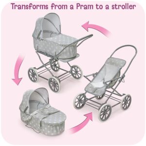 Badger Basket English Style Doll Stroller – Fits 18 to 22-inch Dolls, Classic Pretend Play Toy with Adjustable Canopy