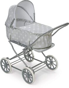 badger basket english style doll stroller – fits 18 to 22-inch dolls, classic pretend play toy with adjustable canopy