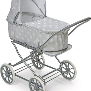 Badger Basket English Style Doll Stroller – Fits 18 to 22-inch Dolls, Classic Pretend Play Toy with Adjustable Canopy