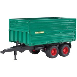 bruder toys - agriculture realistic tandemaxle tipping trailer with removeable top and compatible with some bruder tractors - ages 3+