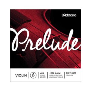 d'addario prelude violin single d string, 4/4 scale, medium tension - j812 4/4m - solid steel core, warm tone, economical and durable – educator’s choice for student strings