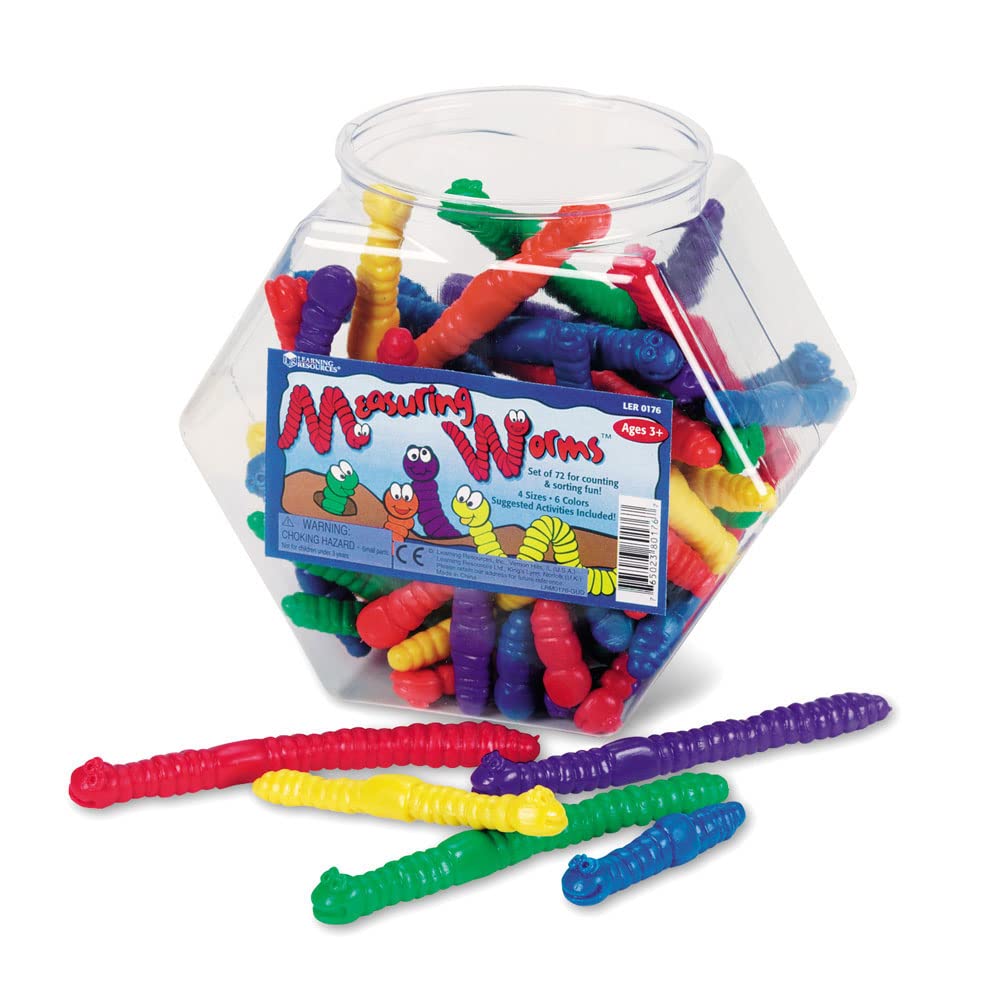 Learning Resources Measuring Worms - 72 Pieces, Ages 3+ Toddler Learning Toys, Counters for Kids