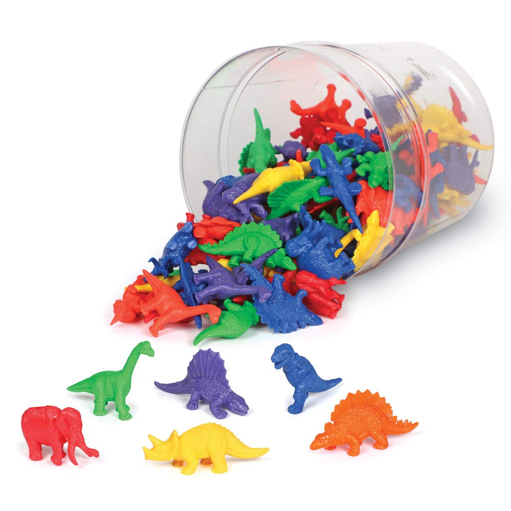 Learning Resources Mini-Dino Counters - 108 Pieces, Ages 3+ Toddler Learning Toys, Dinosaurs for Toddlers, Dinosaurs Action Figure Toys, Kids' Play Dinosaur and Prehistoric Creature Figures