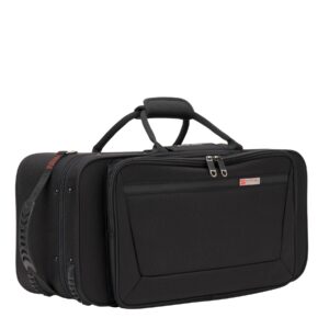 protec trumpet rectangular pro pac case with mute storage compartment, model pb301 black