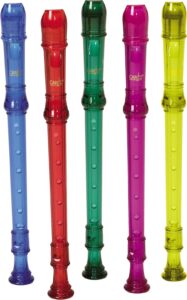 canto one-piece translucent soprano recorder with baroque fingering transparent red