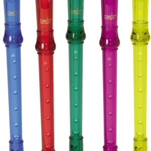 Canto One-Piece Translucent Soprano Recorder with Baroque Fingering Transparent Red