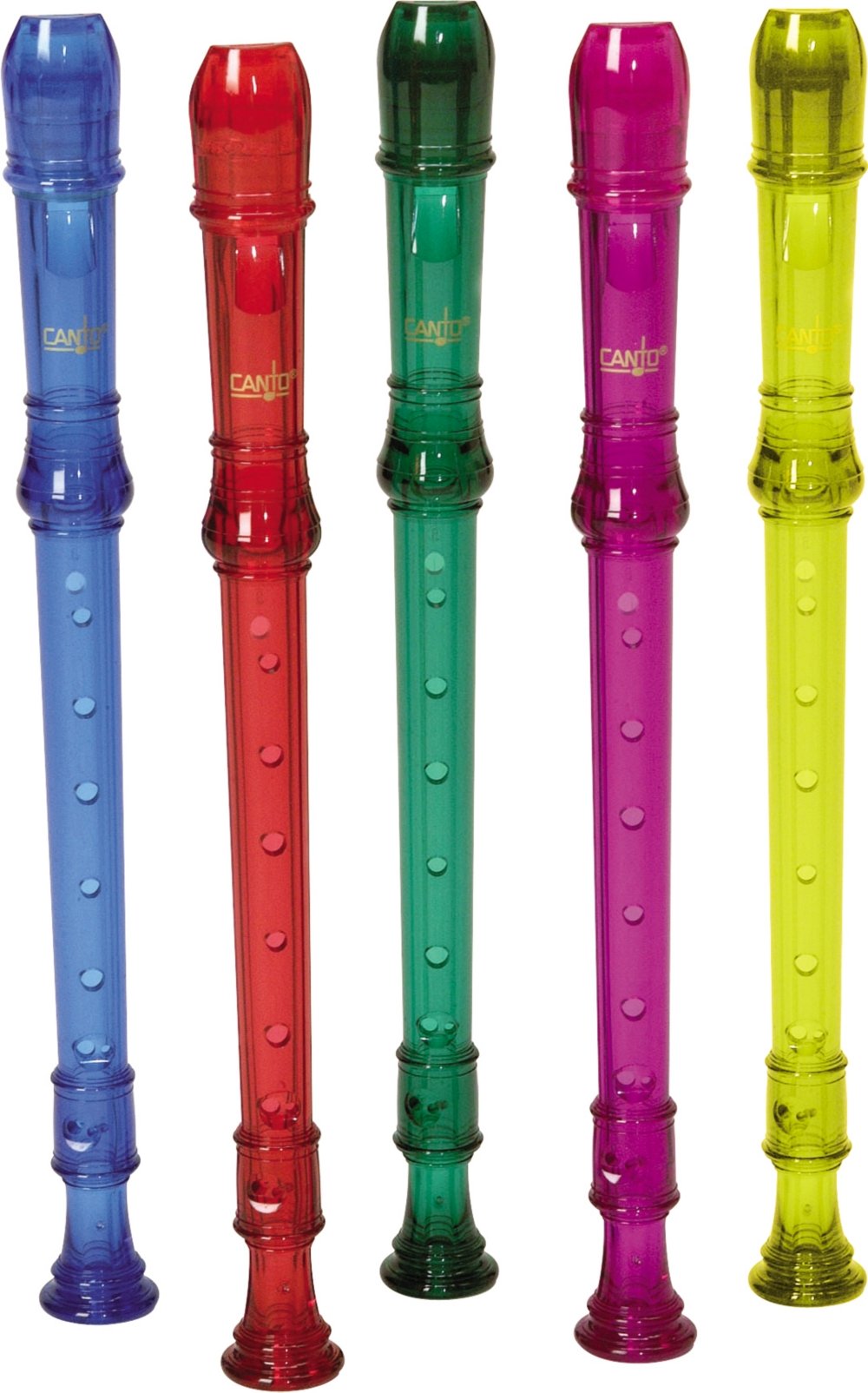 Canto One-Piece Translucent Soprano Recorder with Baroque Fingering Transparent Red