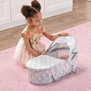 Badger Basket English Style Doll Stroller – Fits 18 to 22-inch Dolls, Classic Pretend Play Toy with Adjustable Canopy