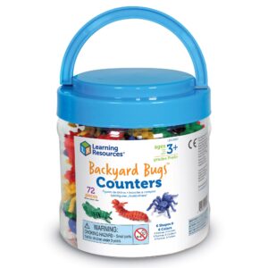 Learning Resources Backyard Bugs Counters - 72 Pieces, Ages 3+ Counting and Sorting Toys for Toddlers, Preschool Learning Toys