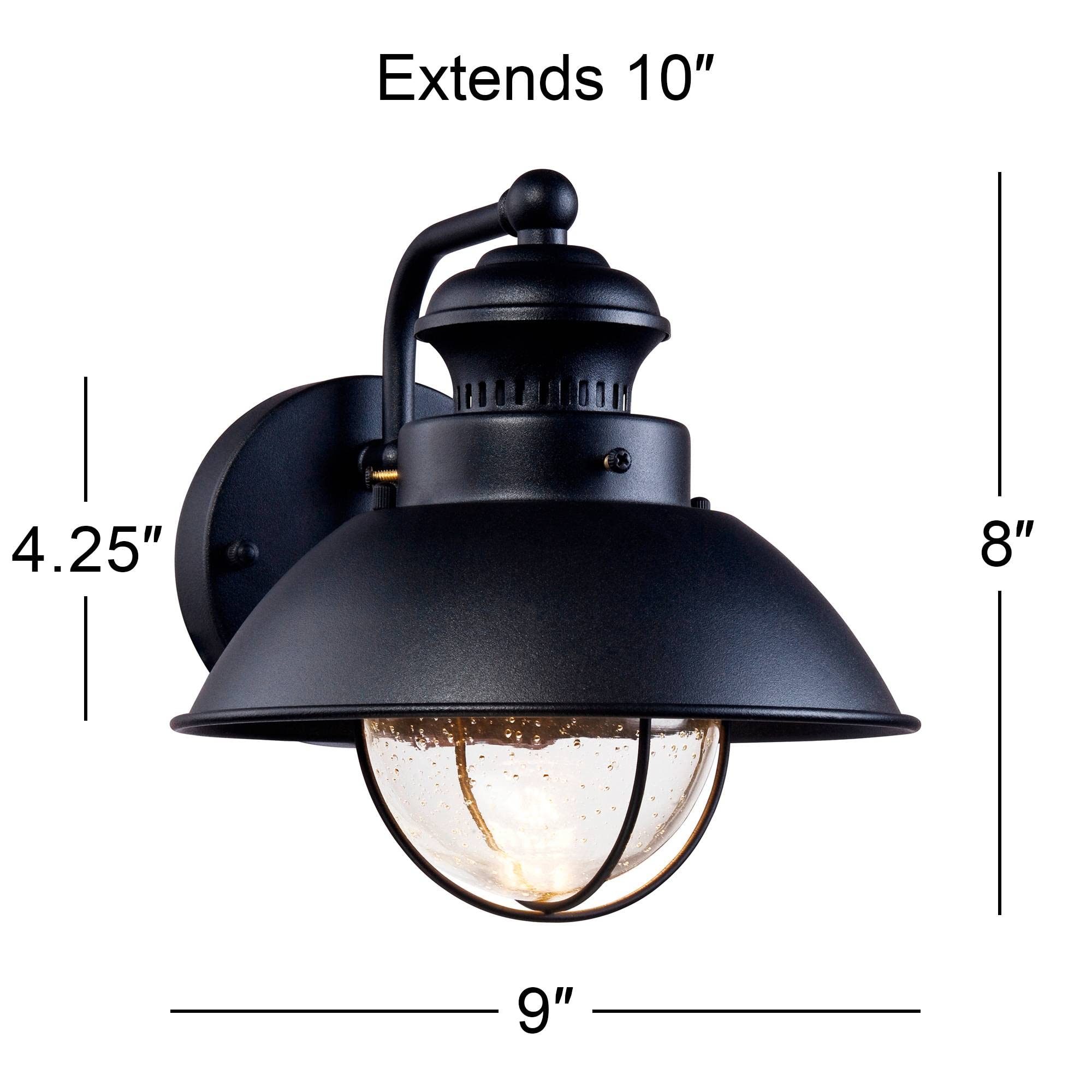 John Timberland Fordham Rustic Industrial Farmhouse Outdoor Barn Light Fixture White LED 8 1/4" Seedy Glass Dome Shade for Exterior Barn Deck House Porch Patio Outside Garage Front Door Garden