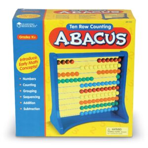 Learning Resources Ten-Row Abacus, Early Math Skills, Addition/Subtraction, Abacus, Abacus for Kids, Math Toys, Ages 5+