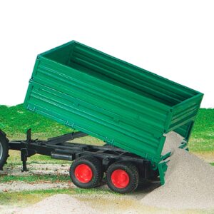 Bruder Toys - Agriculture Realistic Tandemaxle Tipping Trailer with Removeable Top and Compatible with Some Bruder Tractors - Ages 3+