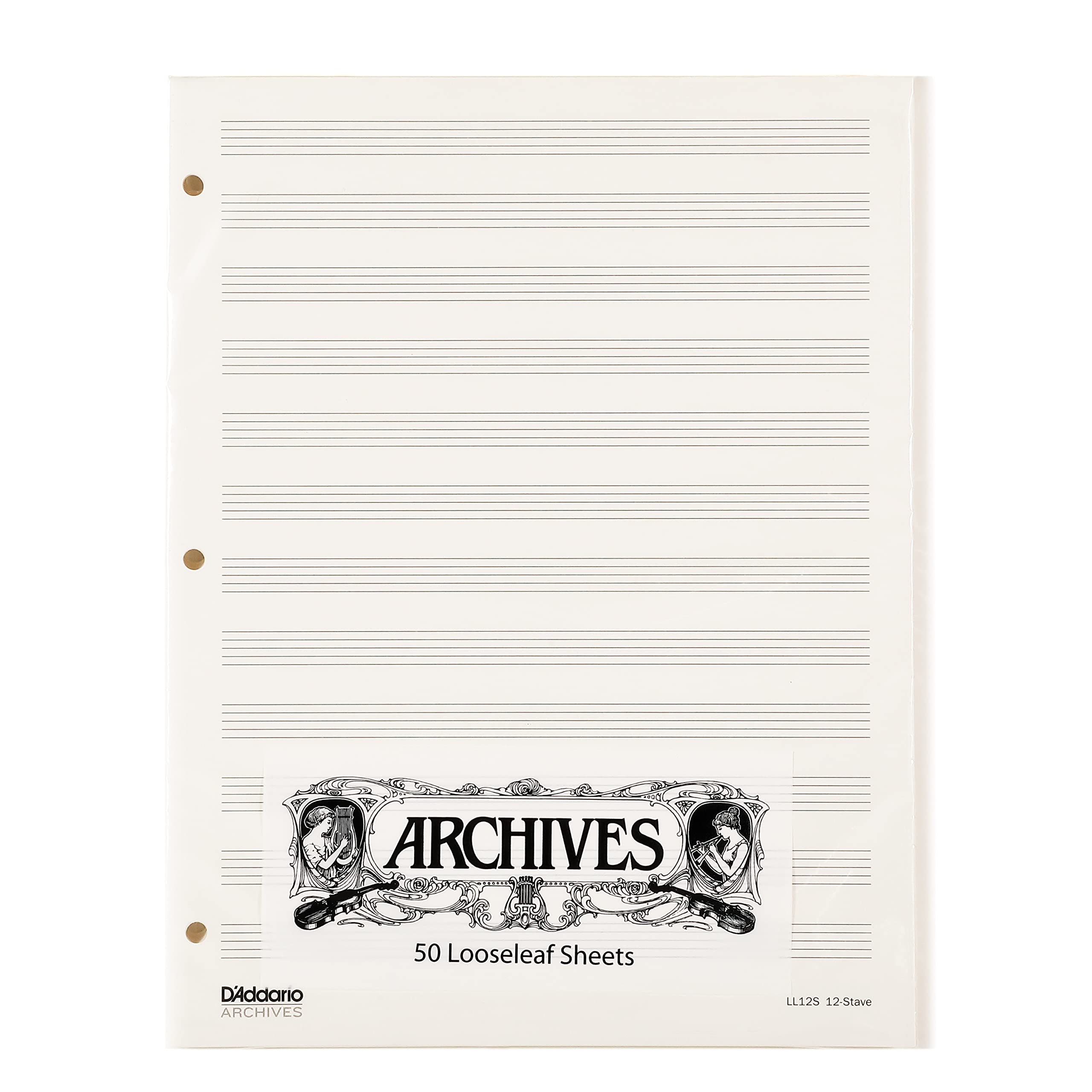 Archives LL12S Looseleaf Manuscript Paper, 12 Stave, 50 Pages