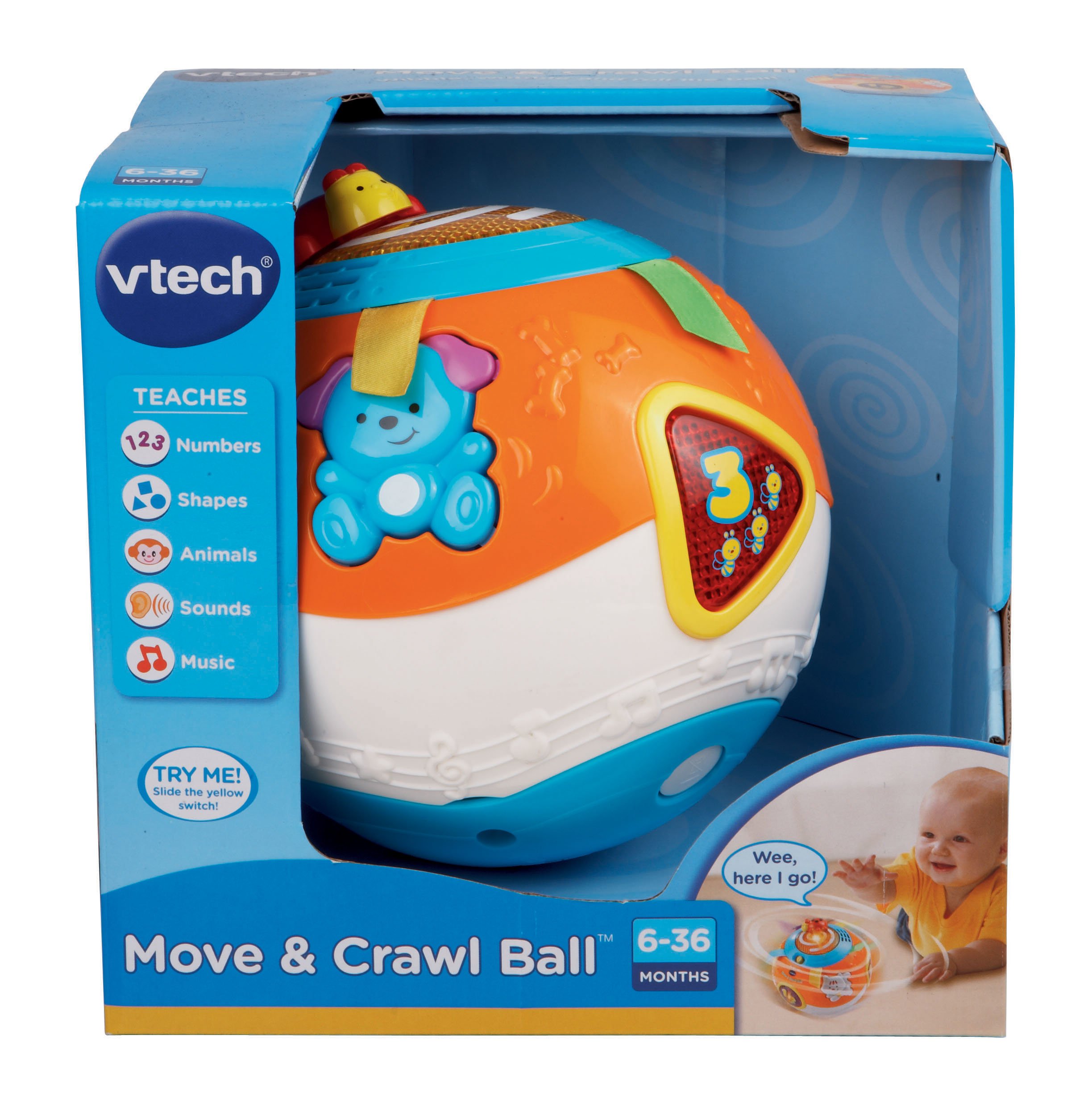 VTech Move and Crawl Ball, Orange