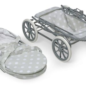 Badger Basket English Style Doll Stroller – Fits 18 to 22-inch Dolls, Classic Pretend Play Toy with Adjustable Canopy