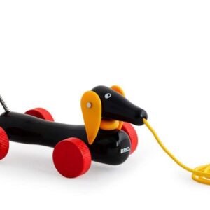 BRIO World - 30332 Pull Along Dachshund | Interactive Toddler Toy | Durable Wooden Construction | FSC Certified Sustainable Wood