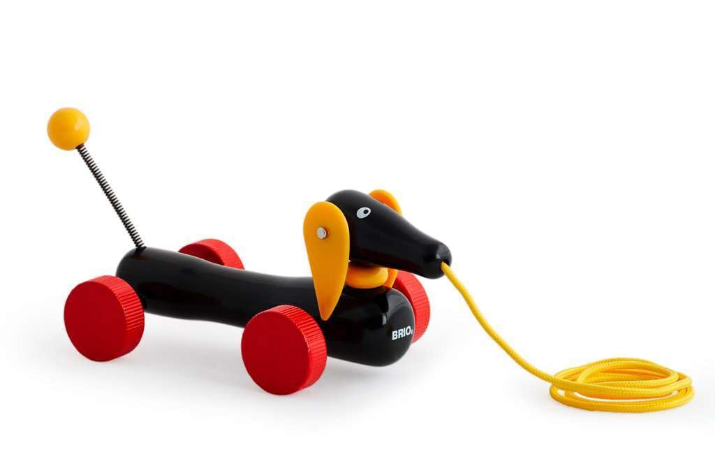 BRIO World - 30332 Pull Along Dachshund | Interactive Toddler Toy | Durable Wooden Construction | FSC Certified Sustainable Wood