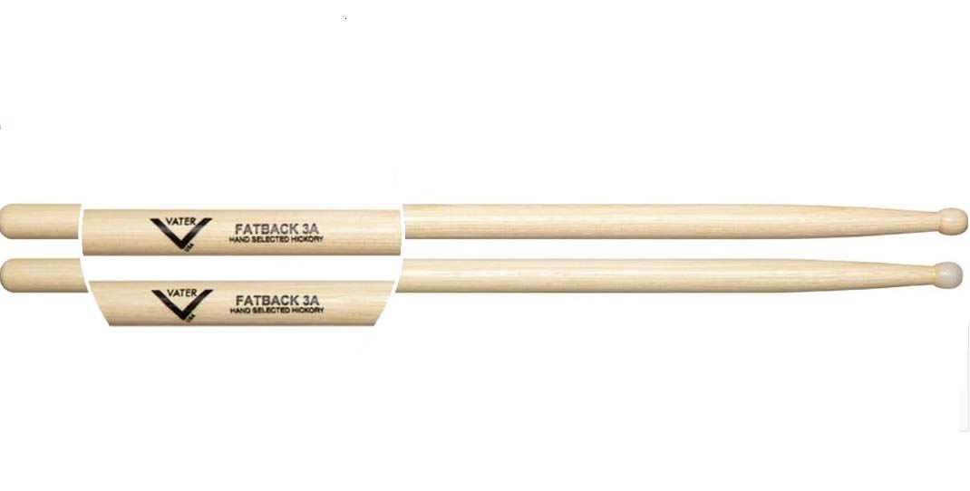 Vater 3A Wood Tip Hickory Drum Sticks, Pair