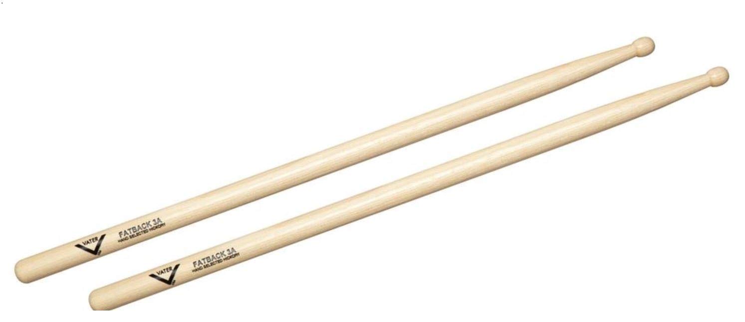 Vater 3A Wood Tip Hickory Drum Sticks, Pair