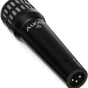 Audix i5 Dynamic Instrument Microphone: Pro Snare Mic/Guitar Amp Microphone - Black