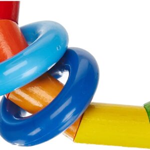 HABA Kringelring Wooden Clutching Toy Rattle with Plastic Rings (Made in Germany)