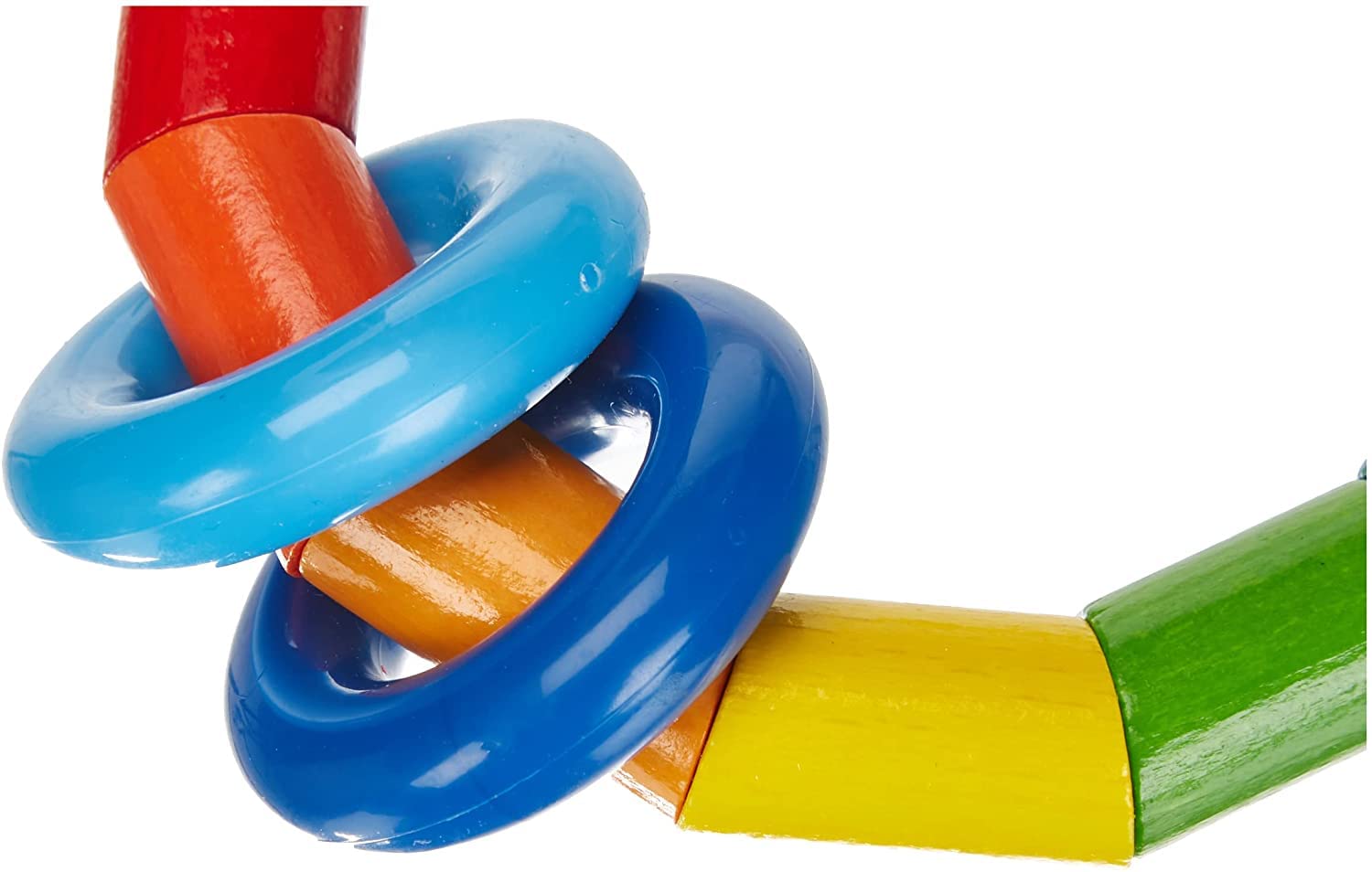 HABA Kringelring Wooden Clutching Toy Rattle with Plastic Rings (Made in Germany)