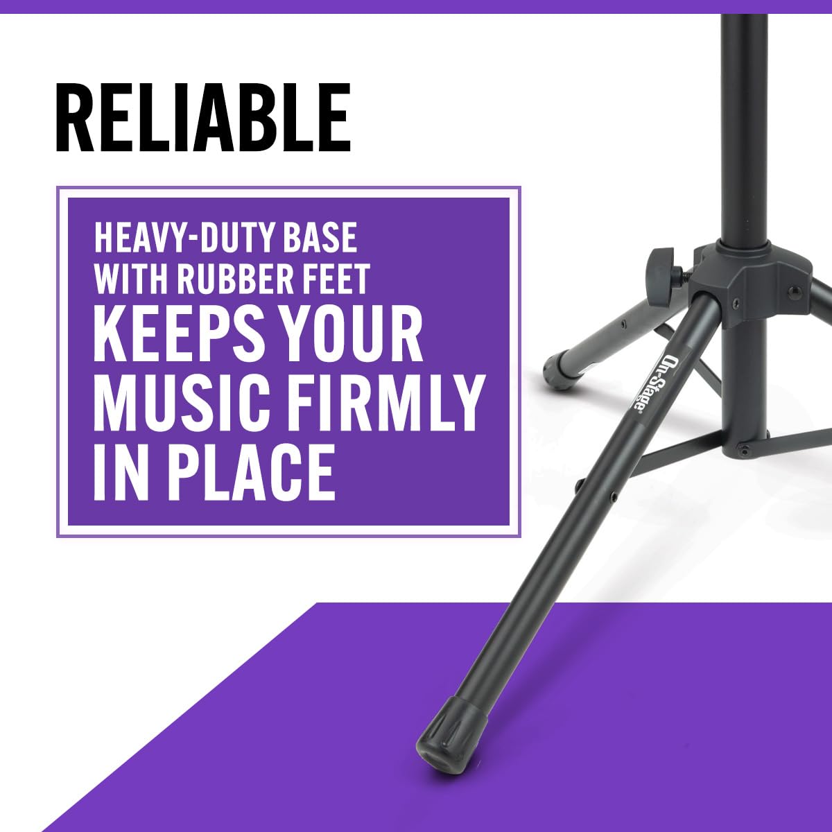 On-Stage SM7211B Professional Grade Folding Orchestral Sheet Music Stand, Black