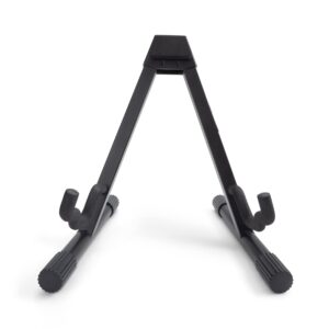 On-Stage GS7462B Professional A-Frame Guitar Stand (Holds Electric, Acoustic, and Bass Guitars, Small Amps, and Mixers, Stepped Yoke, Nonslip Padding, Rubber Feet, Folding, Portable, Storage, Display)