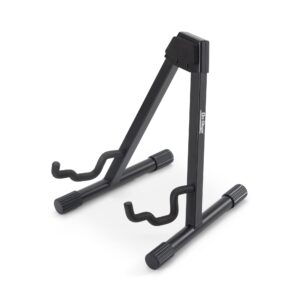 on-stage gs7462b professional a-frame guitar stand (holds electric, acoustic, and bass guitars, small amps, and mixers, stepped yoke, nonslip padding, rubber feet, folding, portable, storage, display)