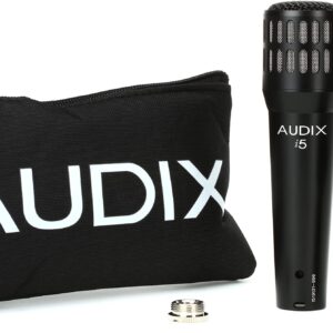 Audix i5 Dynamic Instrument Microphone: Pro Snare Mic/Guitar Amp Microphone - Black