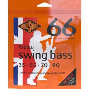 rotosound rs66lb swing bass 66 stainless steel bass guitar strings (35 55 70 90)