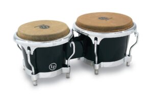 lp200xfbk black fiberglass bongos, comfort curve ii rims