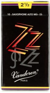 vandoren sr4125 alto sax zz reeds strength 2.5; box of 10