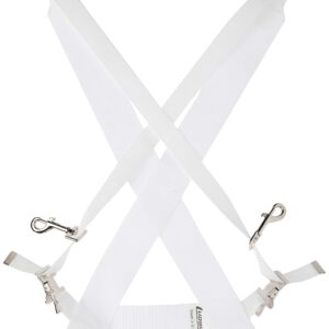 Ludwig LF350W White Parade Marching Bass Drum Sling | Marching Band Straps | for Band Practice, Concerts and Musical Events