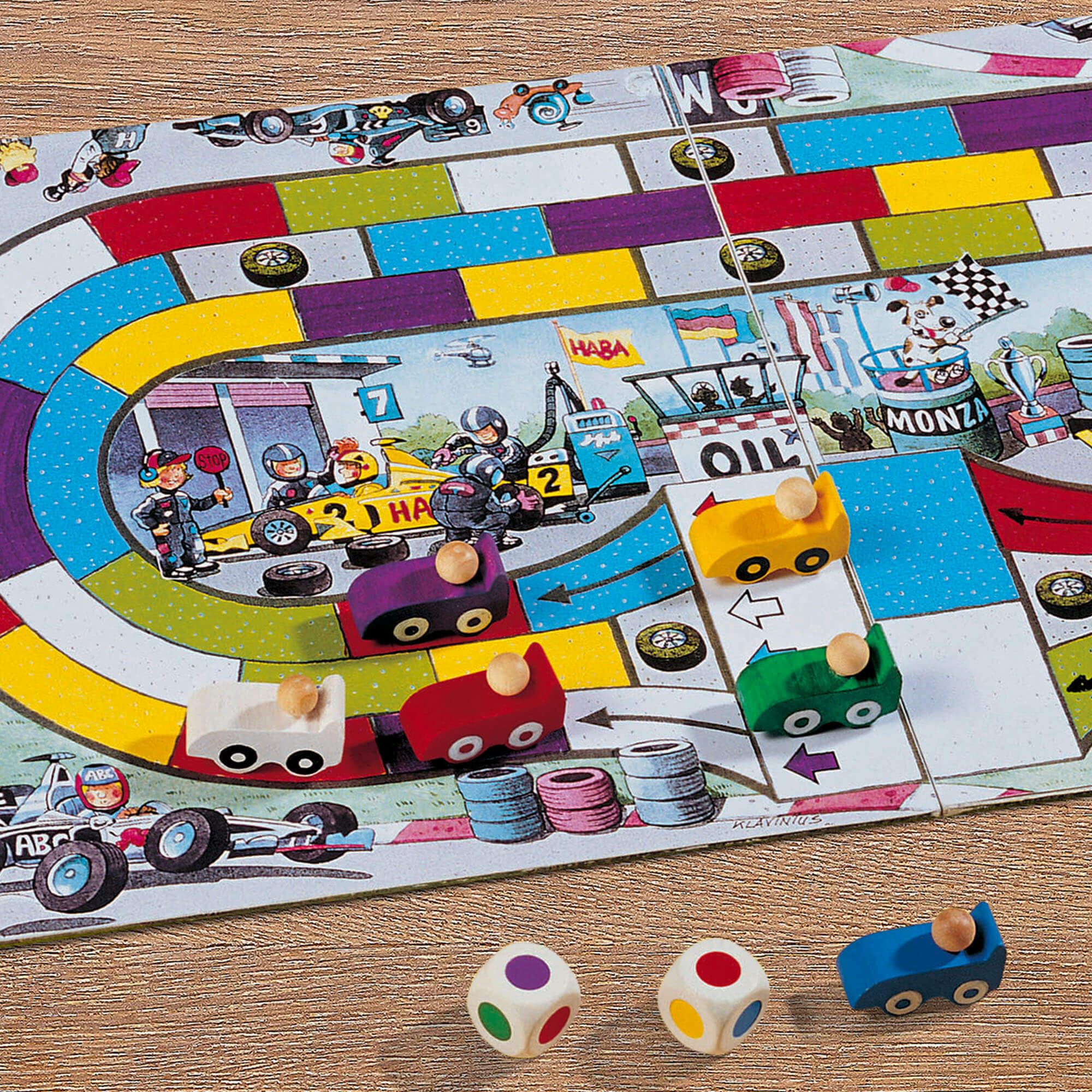 HABA Monza - Car Racing Games & Beginner's Board Game, Engaging Family Games for Kids and Adults Ages 5+ (Made in Germany)